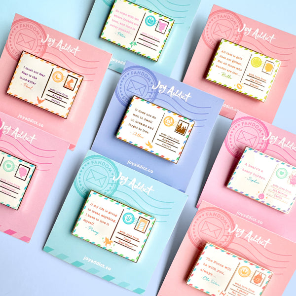 Percy's Postcard Enamel Pin | Fandom Stationery Pin – Joy Addict