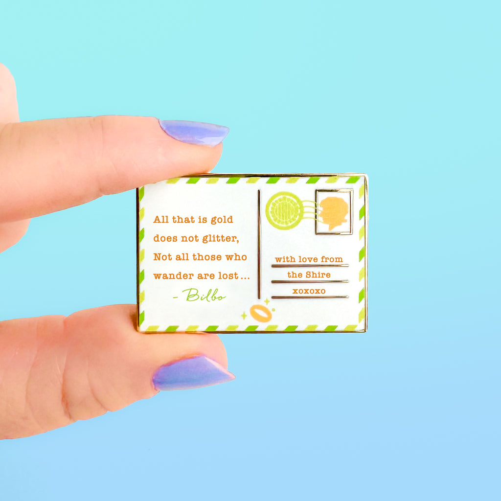 Bilbo's Postcard Enamel Pin | Fandom Artwork – Joy Addict