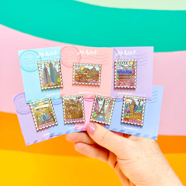 Paris Enamel Pin | The Travel Series | France | Stamp Collection – Joy ...